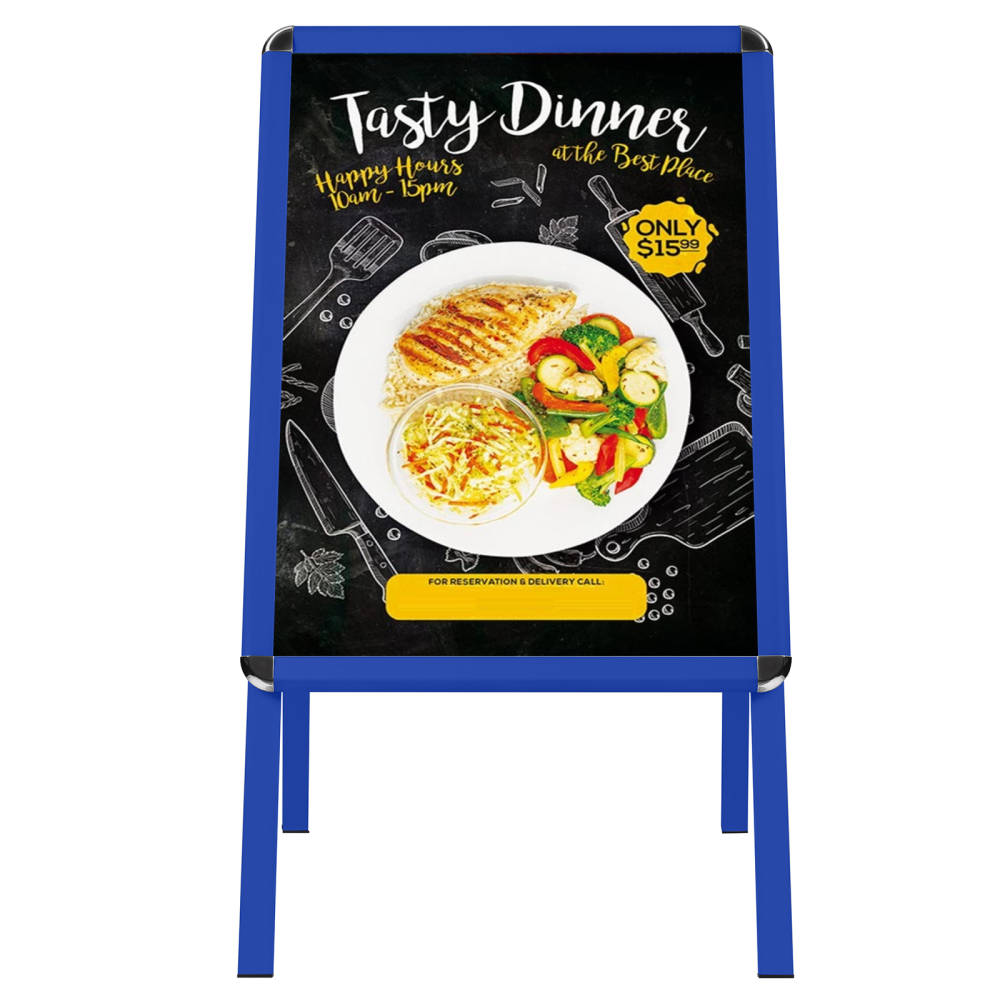 22x28 Blue Sidewalk Sign 1.25" Profile – Snap Frames Direct