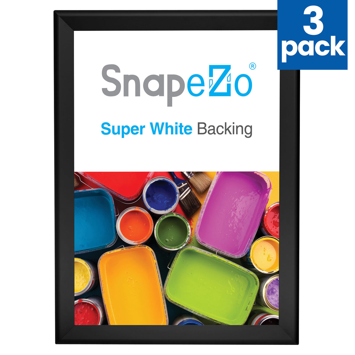 Pack of 3 - 32x46 Black Snapezo® Snap Frame - 1.7" Profile – Snap ...